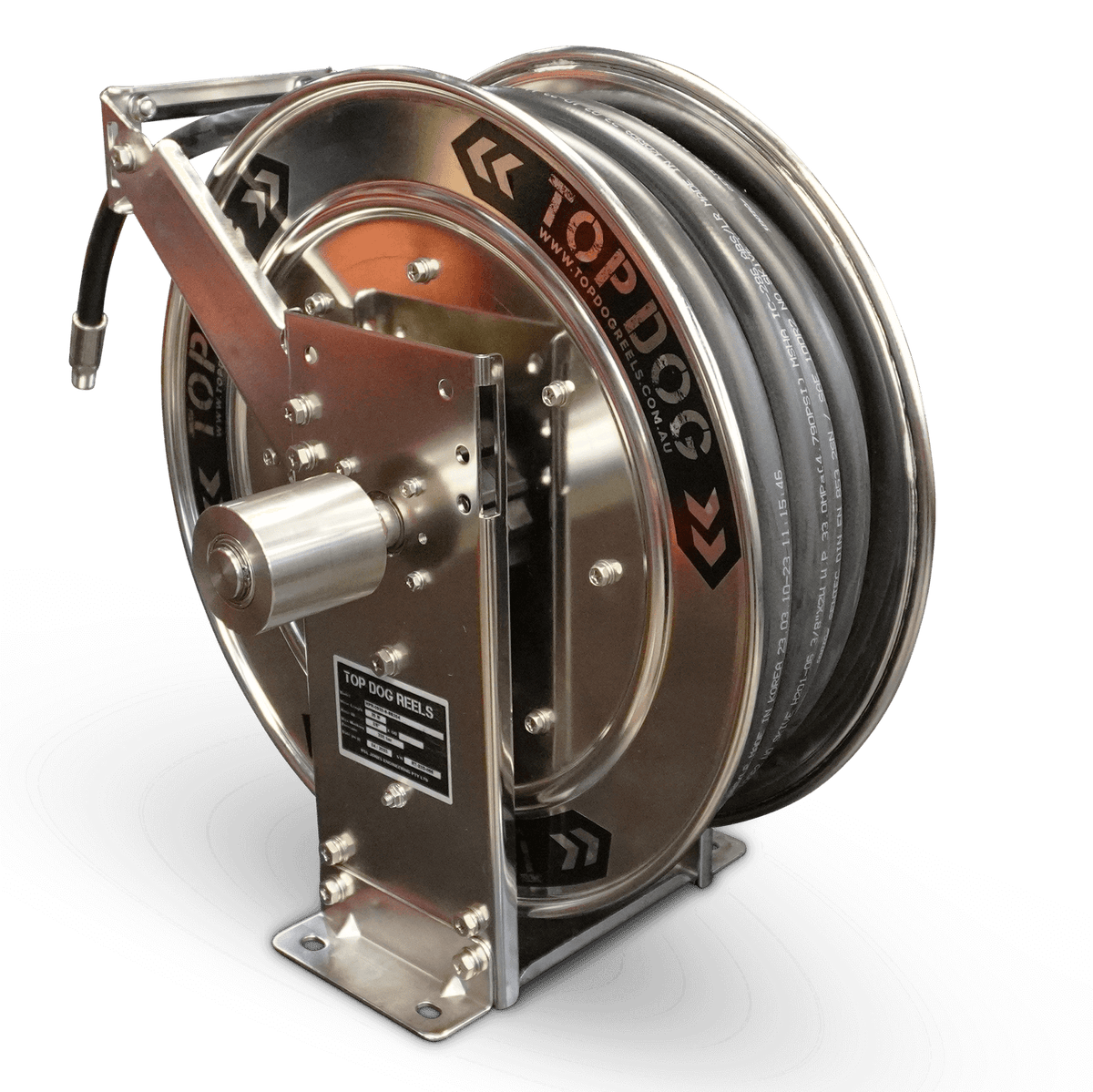 High Pressure Hose Spring Rewind Hose Reel 3/8 X 20M 330Bar Stainless ...