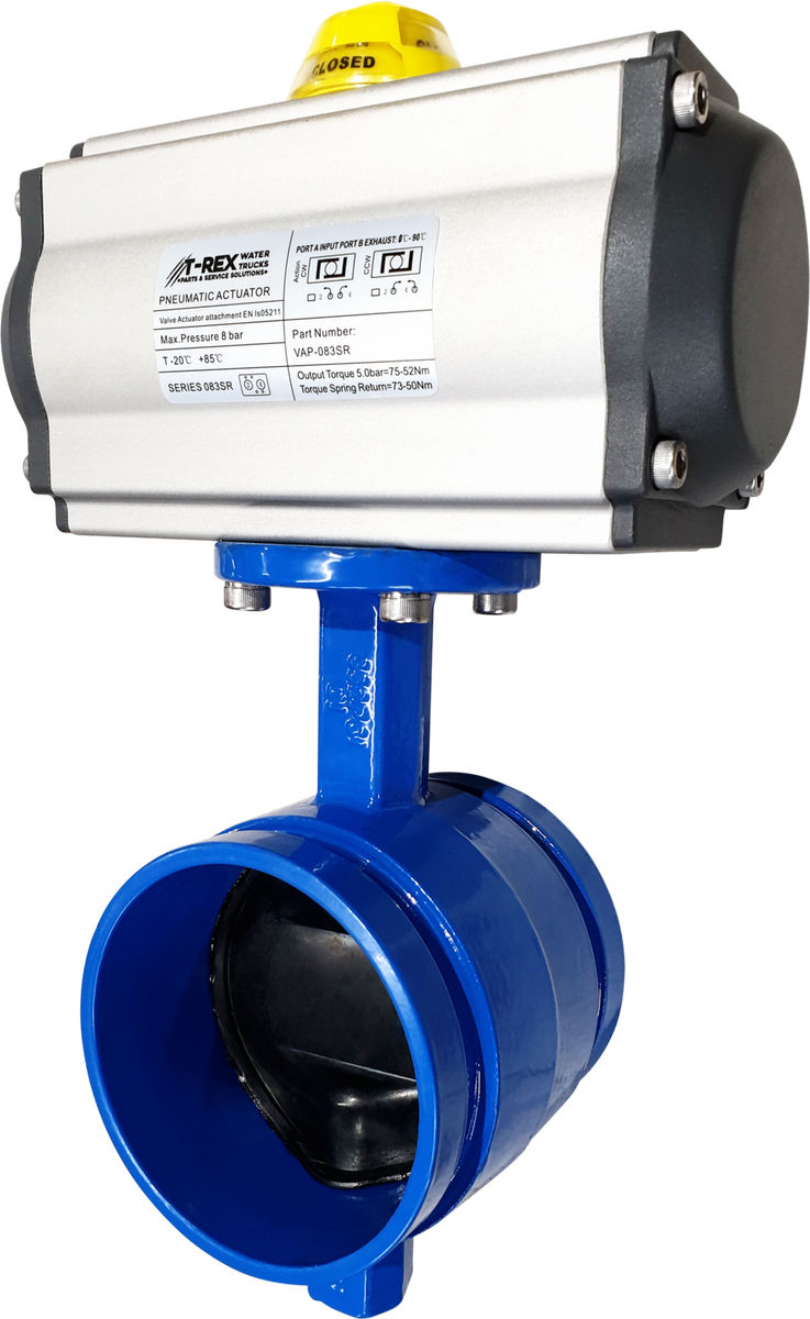 Spring Return Air Actuated Grooved Butterfly Valve – MBL Australasia ...